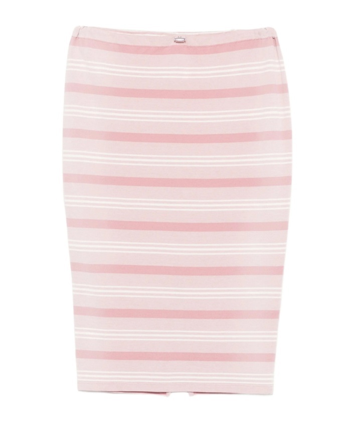 PRADA Prada Striped Jersey Knitted Skirt with Logo Detail